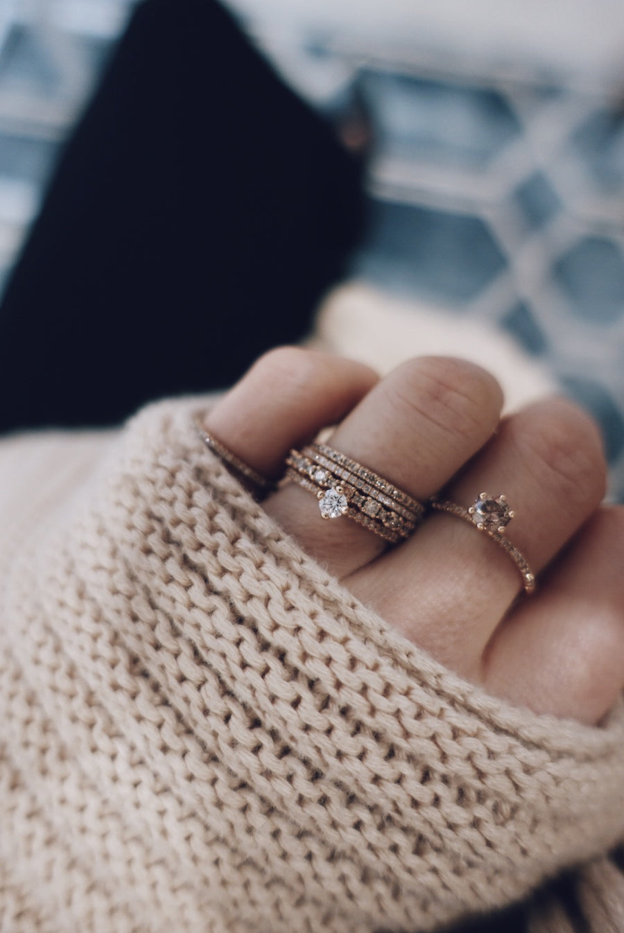 Mini Kelly Ring with Champagne Diamonds – mumbaistockholm