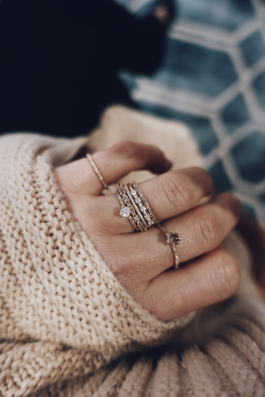 Mini Kelly Ring with Champagne Diamonds – mumbaistockholm